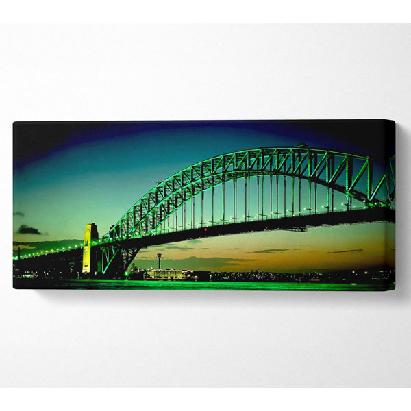Ebern Designs Sydney Harbour Bridge Green Cast Wrapped Canvas Art